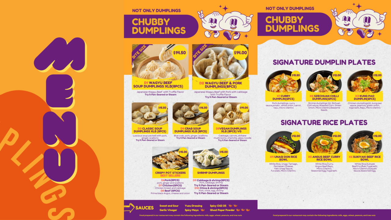 Menu - Chubby Dumplings