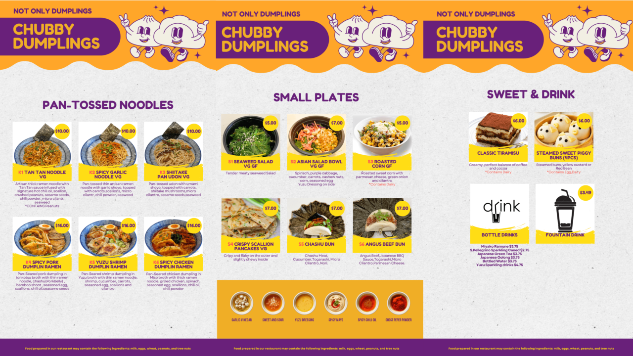 Menu - Chubby Dumplings